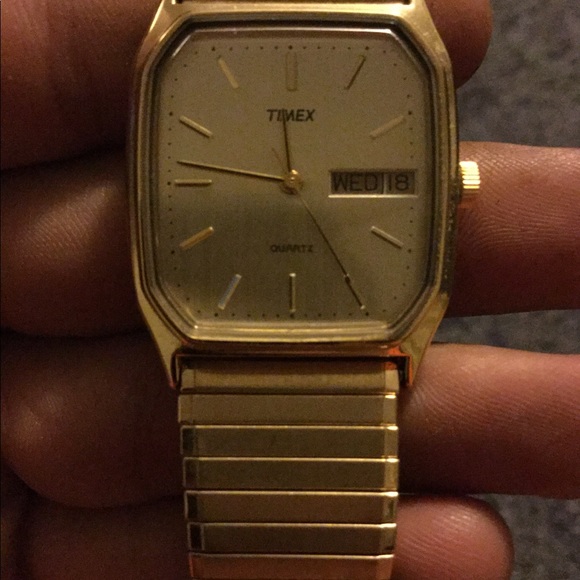 Timex | Accessories | Mens Timex Stainless Steal Gold Watch | Poshmark
